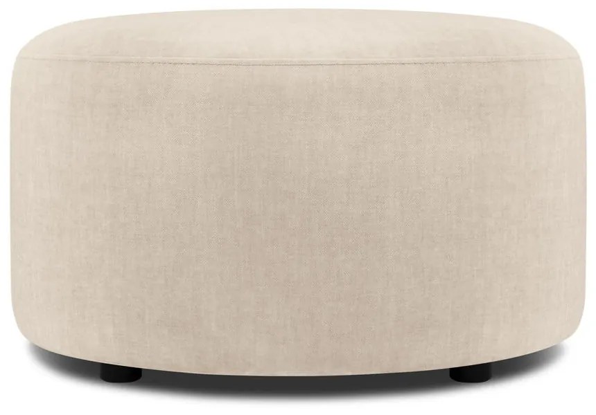 Béžový sametový puf Mazzini Sofas Debbie, ø 68 cm