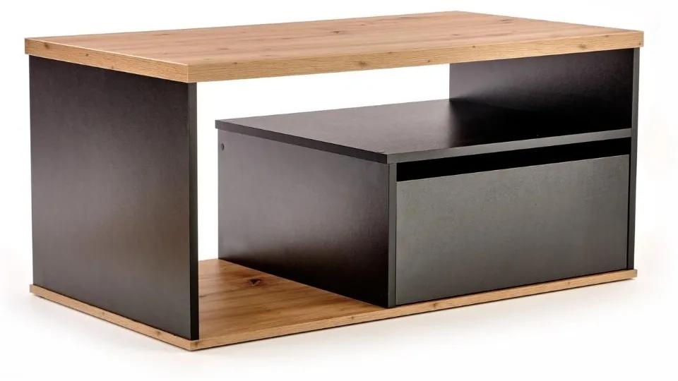 Konferenční stolek Pantera, dub wotan / černá