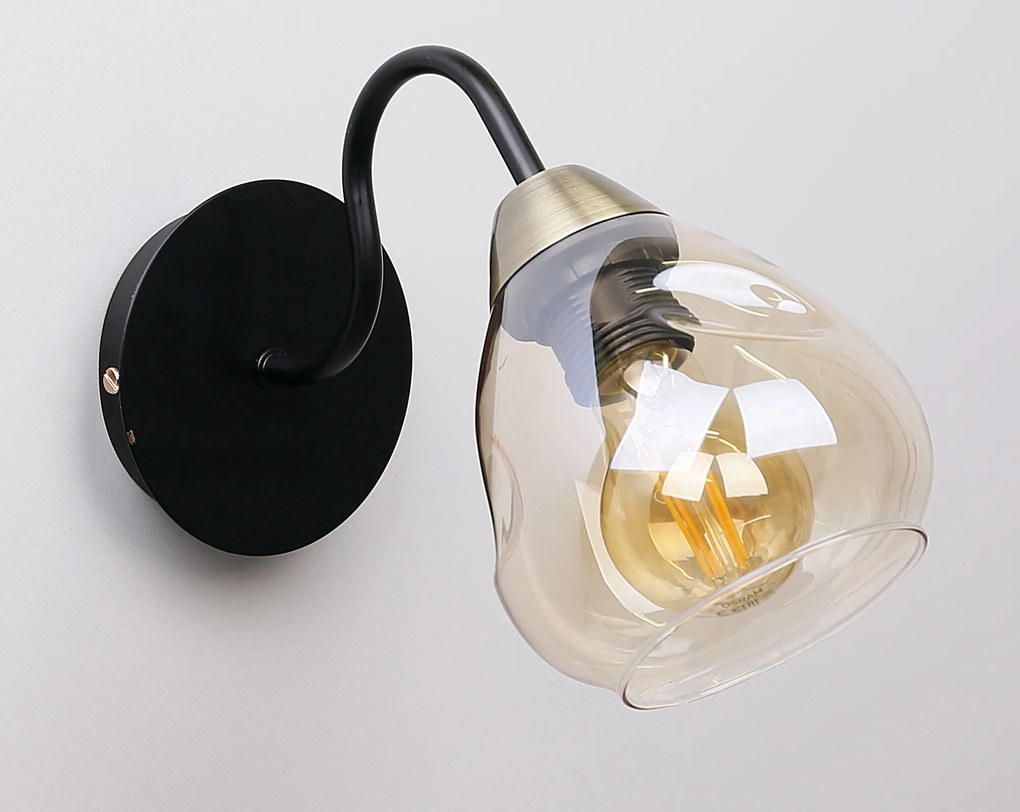 Černo-zlaté nástěnné svítidlo Unica pro žárovku E27  - Candellux