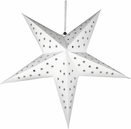 Vánoční svítící hvězda na baterie, dekorace do interiéru 60 cm, bílá