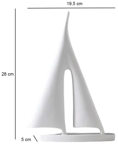 Stolní dekorace 28 cm pryskyřice/bílá