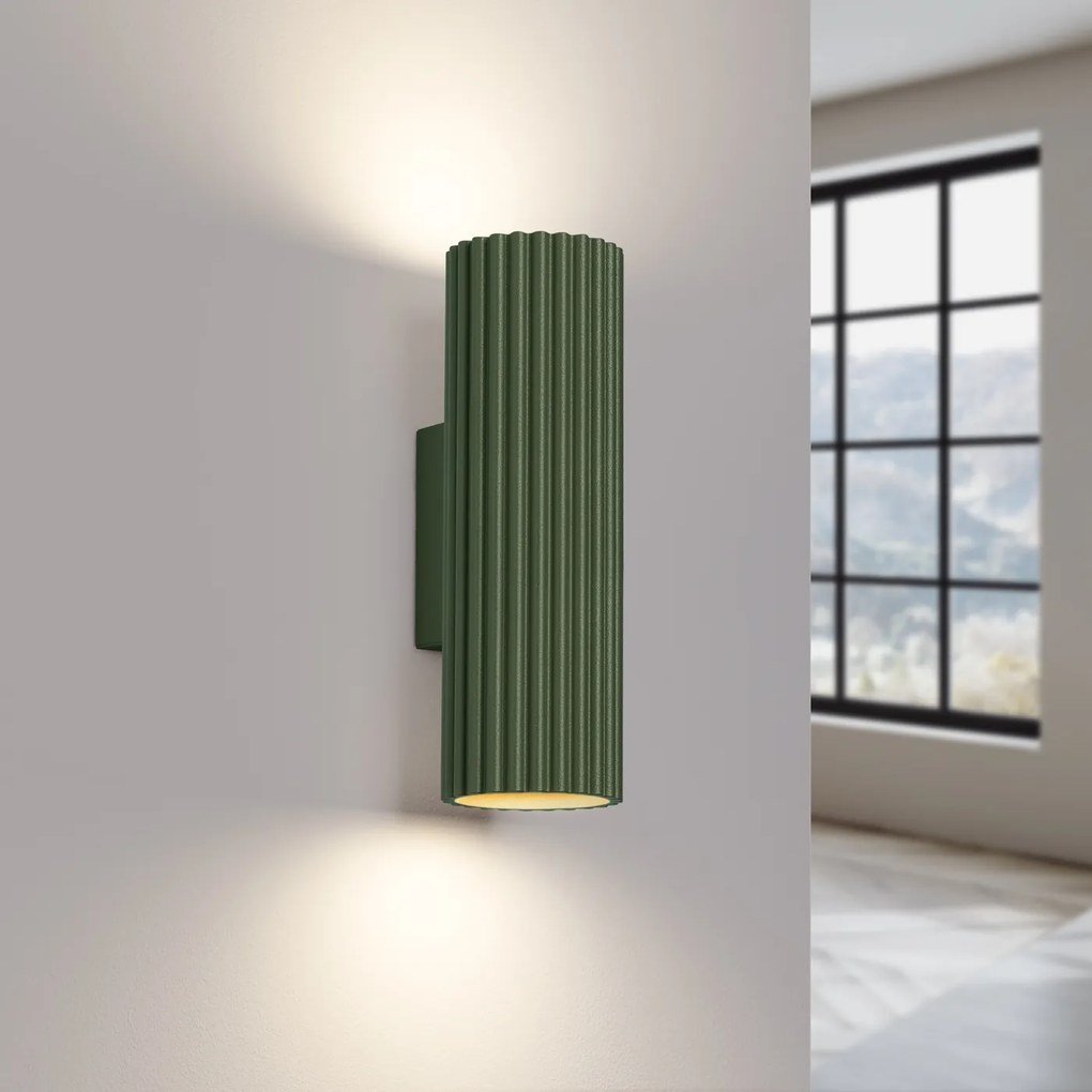 Sollux Lighting Nástěnné svítidlo KARBON 20 olivově zelené