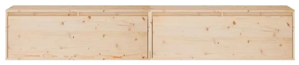 Nástěnné skříňky 2 ks 100 x 30 x 35 cm masivní borové dřevo - Default Title