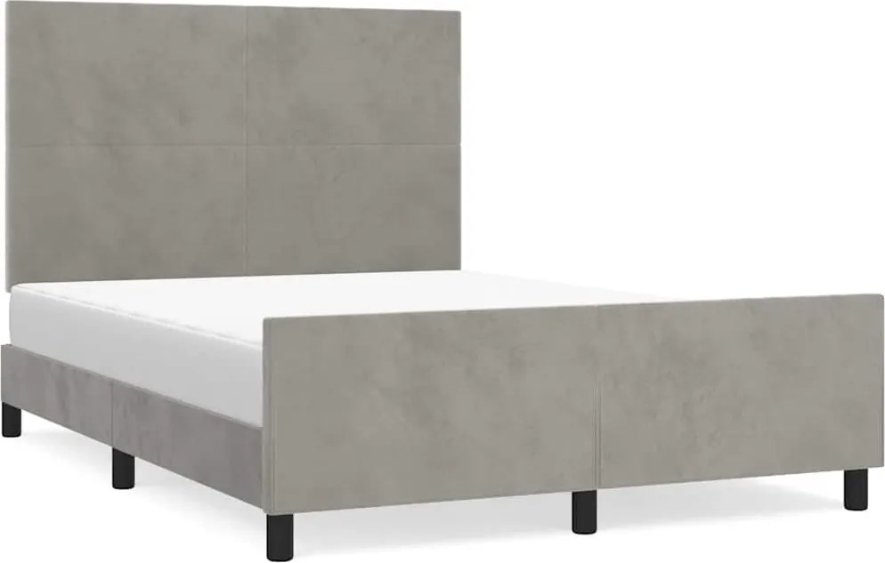 Rám postele bez matrace světle šedý 140 x 190 cm samet 3125629