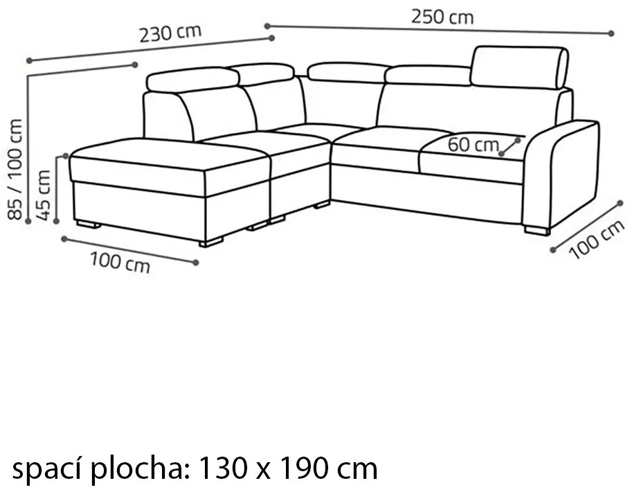 Sedací souprava OSLO V | 230x250 | rozkládací + 2x úložný prostor | VÝBĚR TKANIN