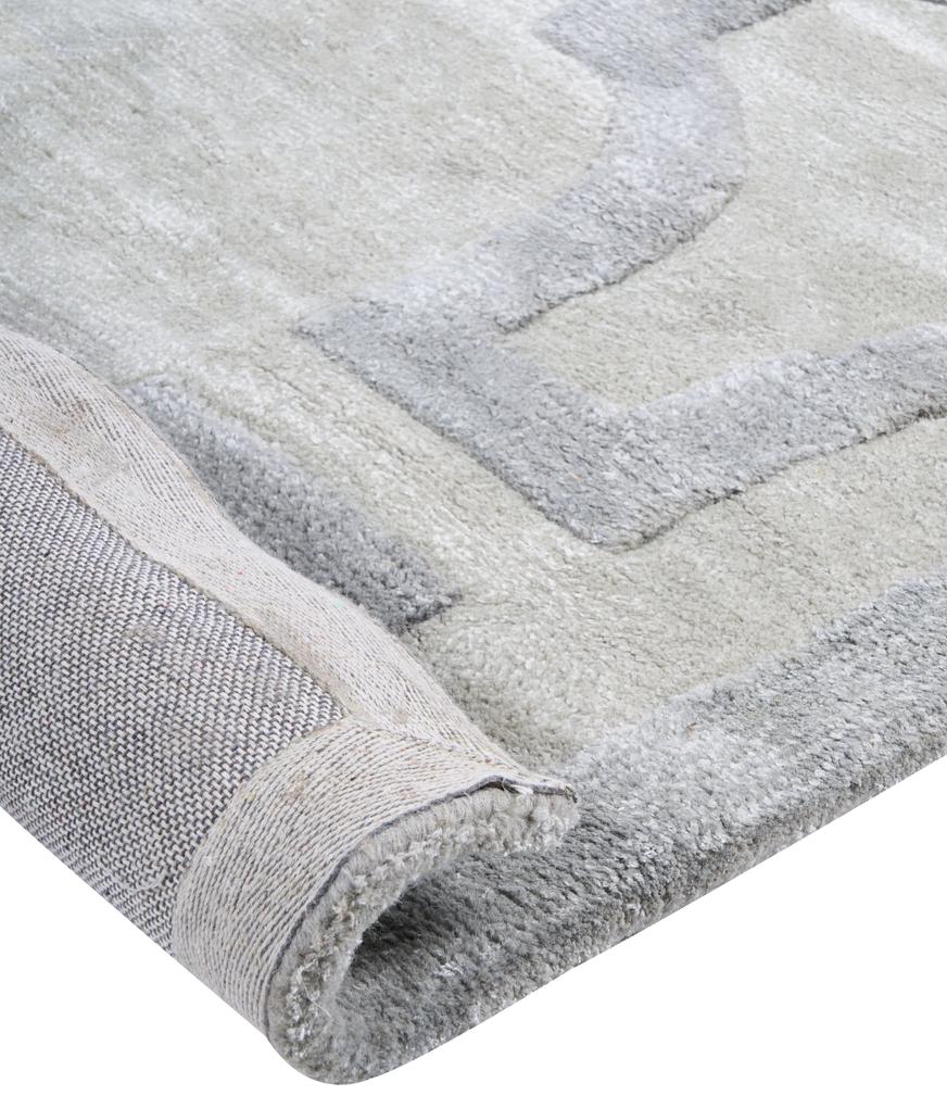 Viskózový koberec 160 x 230 cm béžový/šedý GWANI Beliani