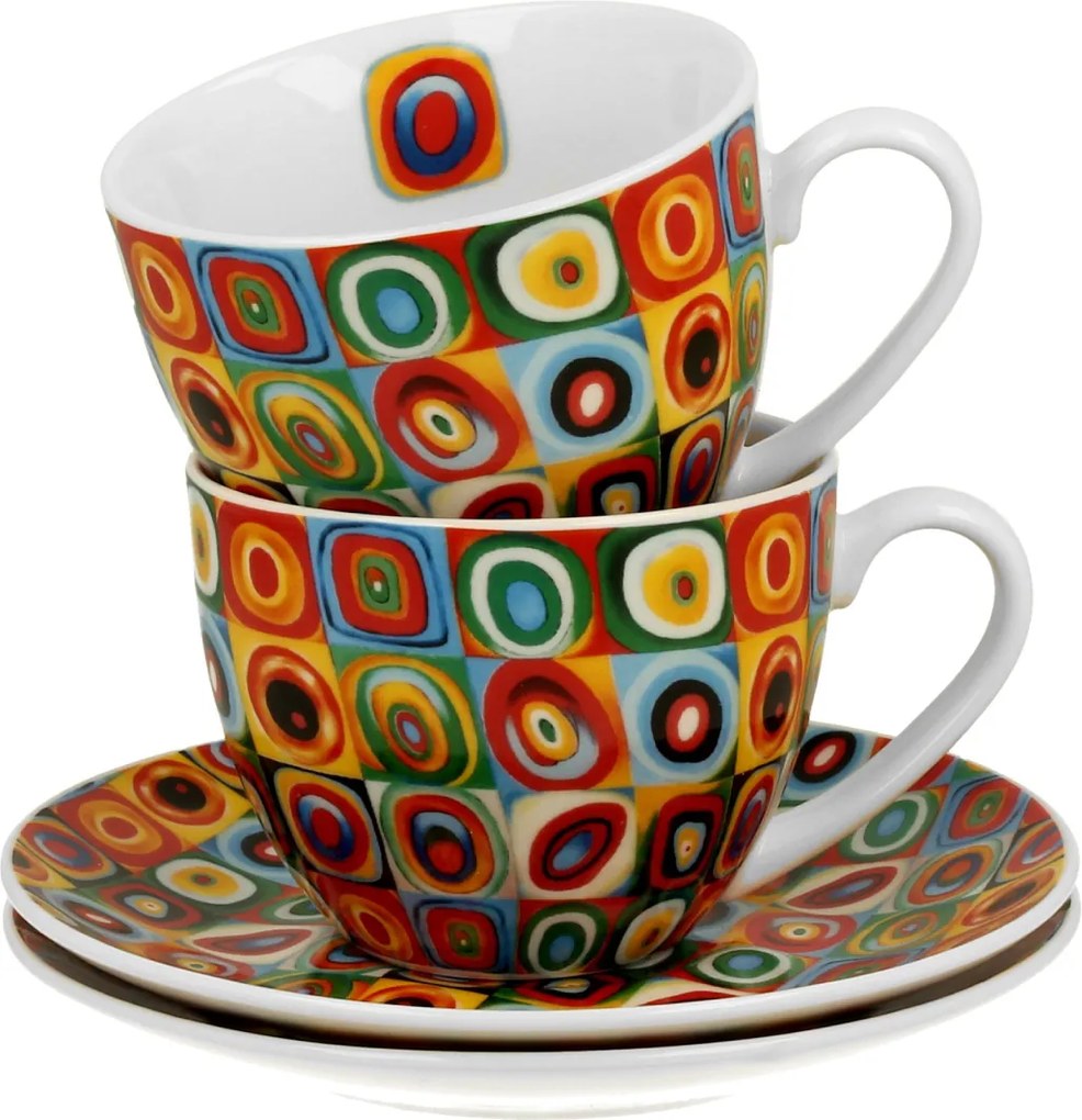 Sada 2 ks porcelánových hrnků Kandinsky Squares 270 ml vícebarevná