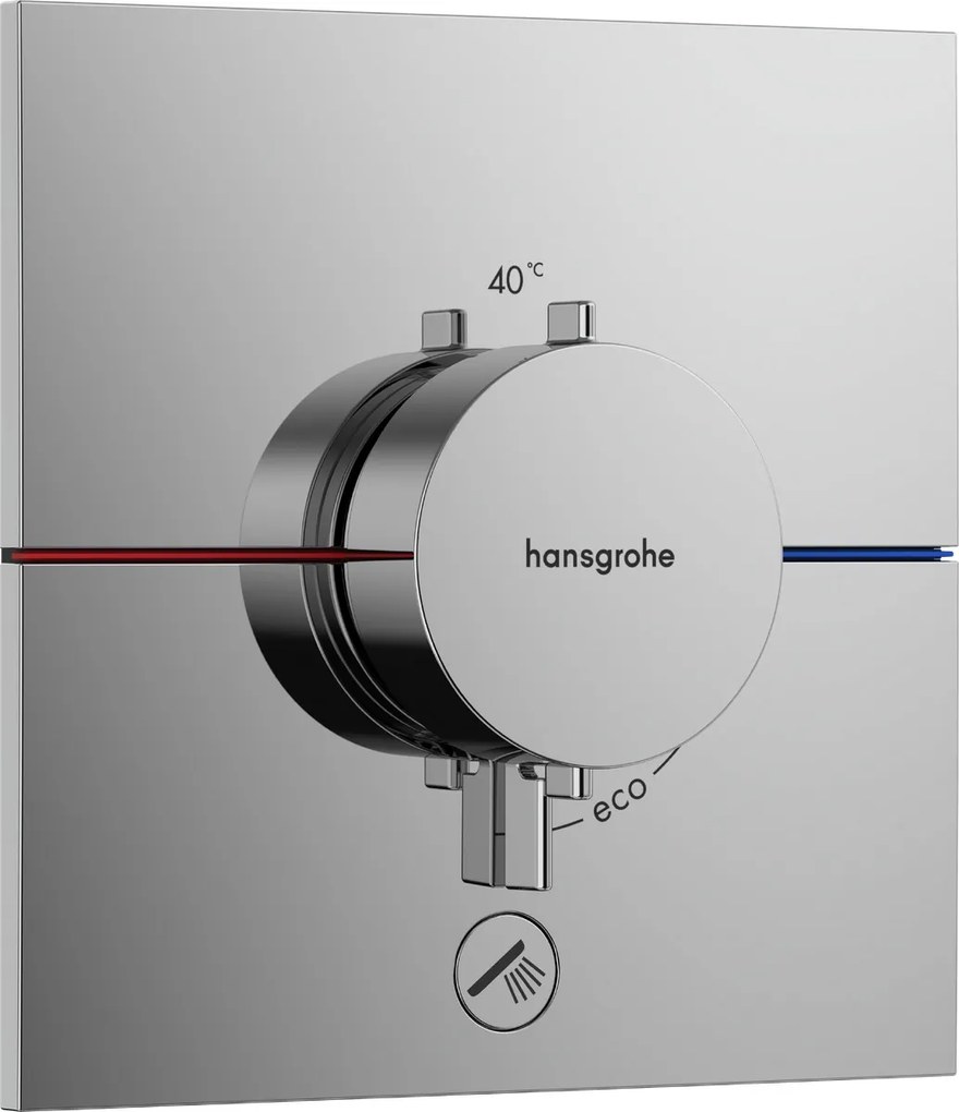 Hansgrohe ShowerSelect Comfort E, termostat pod omítku pro 1 spotřebič a další výtok, chromová, HAN-15575000