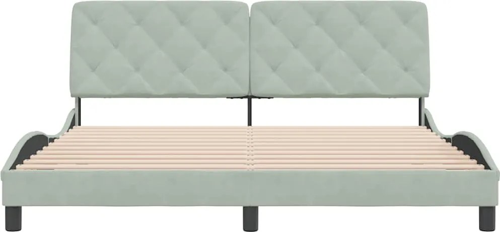 Rám postele bez matrace světle šedý 180 x 200 cm samet 3207935