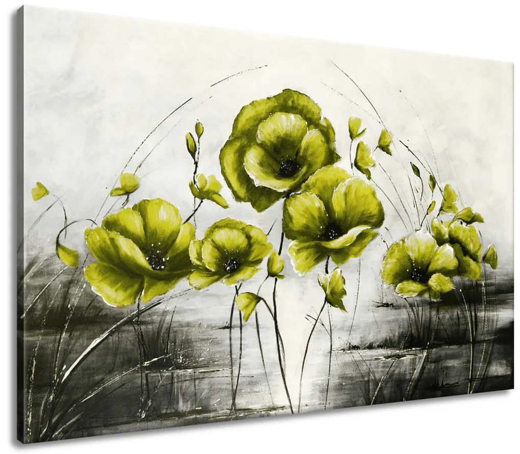 Gario Ručně malovaný obraz Žluté Vlčí máky Rozměry: 120 x 80 cm