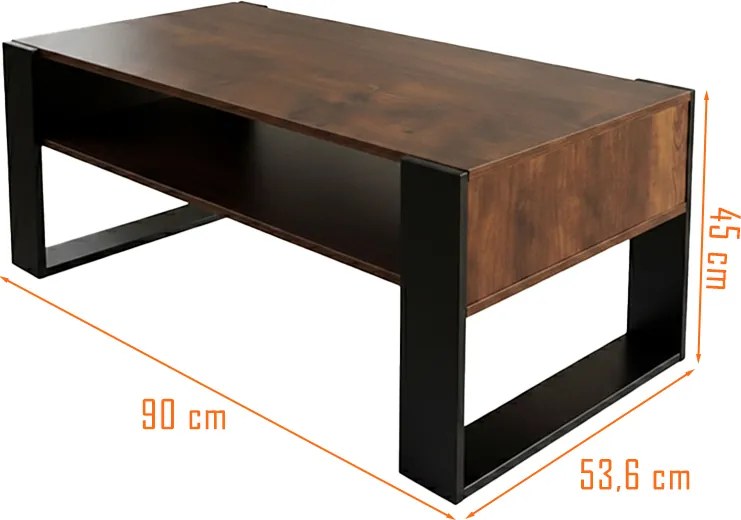 Velaco Konferenční kávový stolek TAB 1 90, dub/černá