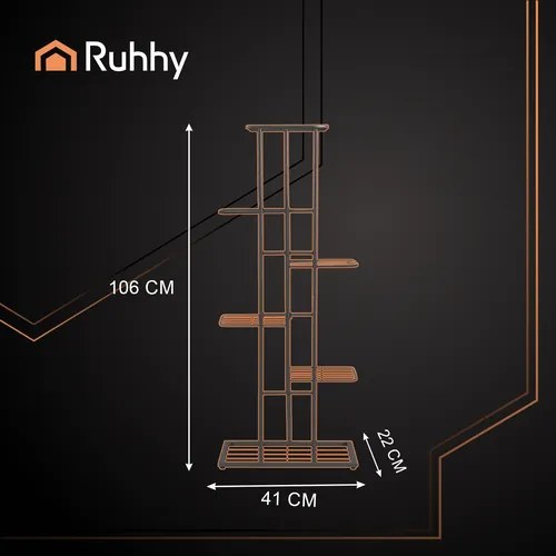 Stojan na květiny Ruhhy - 106 cm - 6 polic - černý