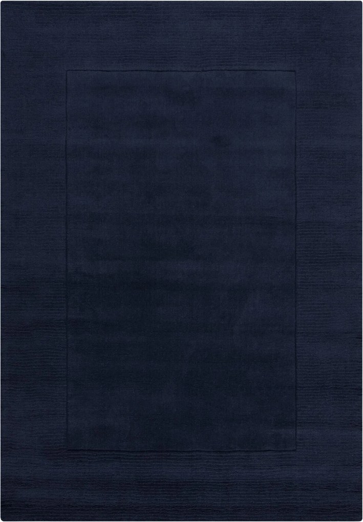Flair Rugs, Kusový ručně tkaný koberec Tuscany Textured Wool Border Blue, 120x170, modrá, ložnice