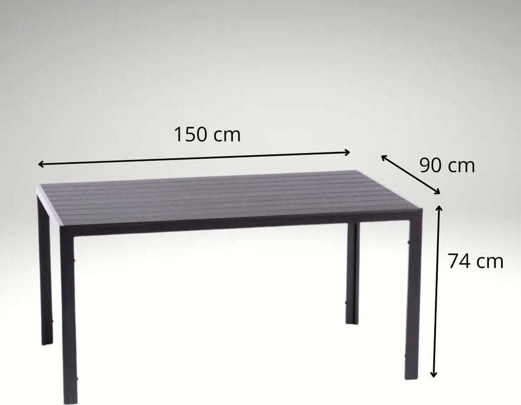 Vikio Zahradní set 150x90 pro 4 osoby V134 černá
