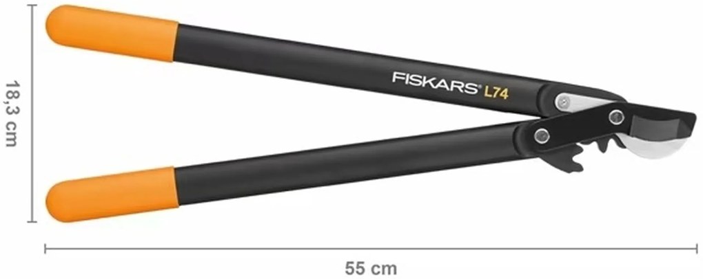 Fiskars PowerGear L74 Nůžky na silné větve převodové háková hlava 54,5cm (112290) 1000582