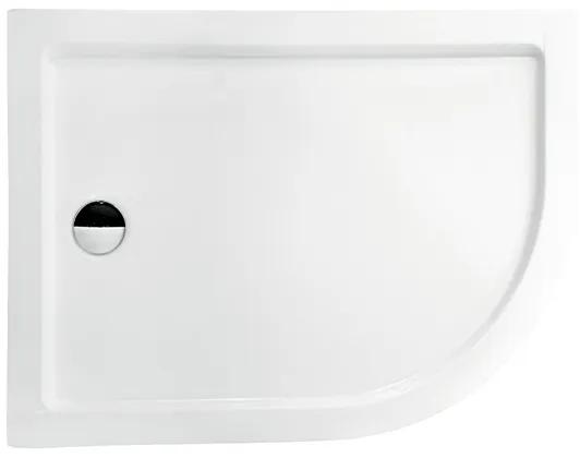 Besco Asymetrická sprchová akrylátová vanička SATURN AS 100x80 (120x90) IP Barva: Bílá, Rozměry (cm): 100x80, Orientace: Levá