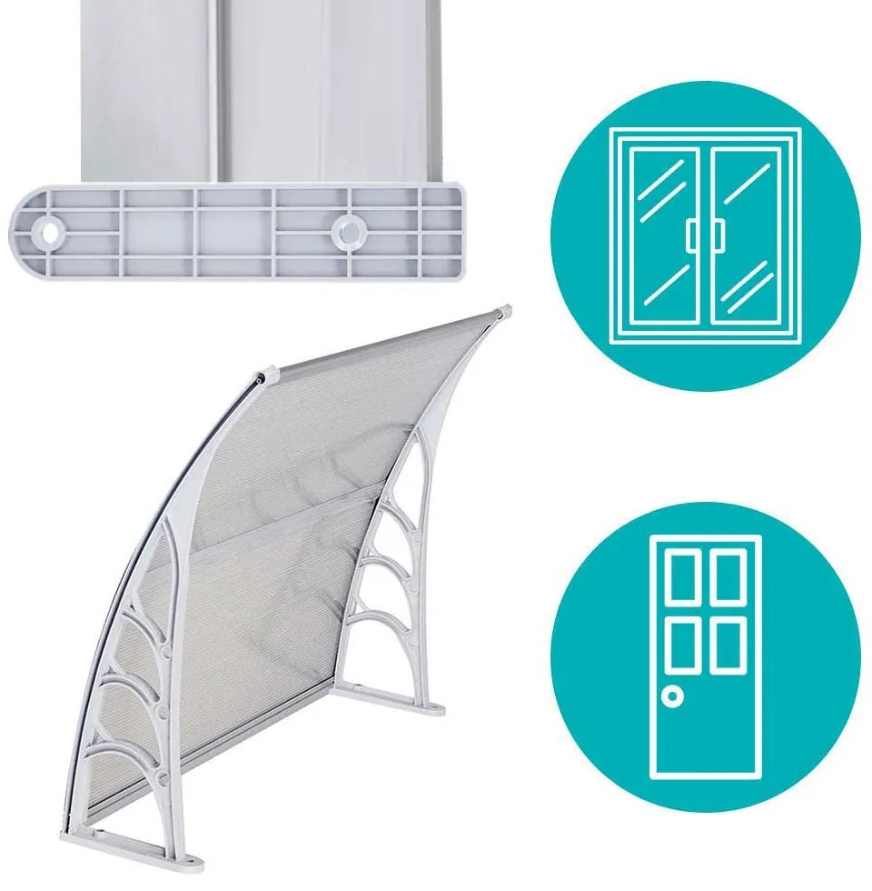 Plastová vchodová stříška ve více velikostech a barvách - 120x90 cm, bílá