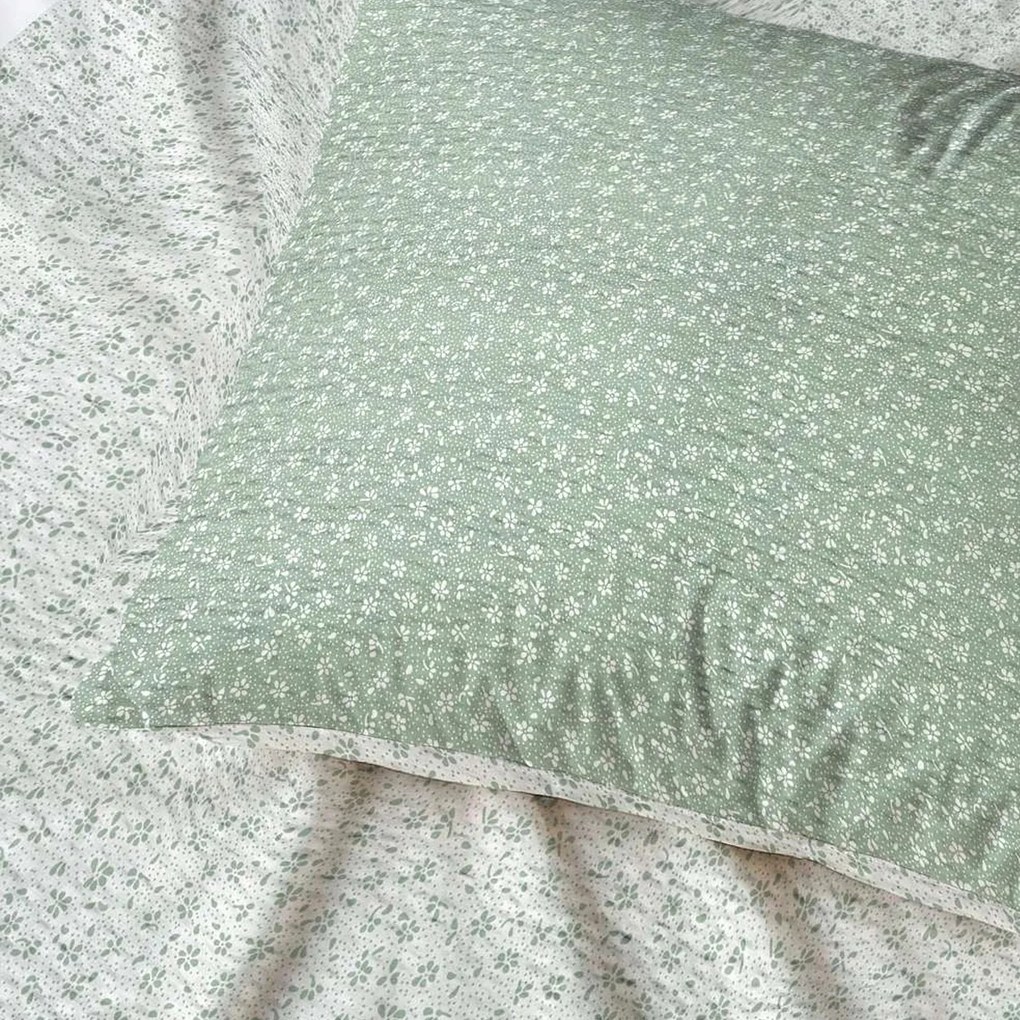 Krepové prodloužené povlečení Venkov - mint - duo Velikost: 140 x 220 + 70 x 90