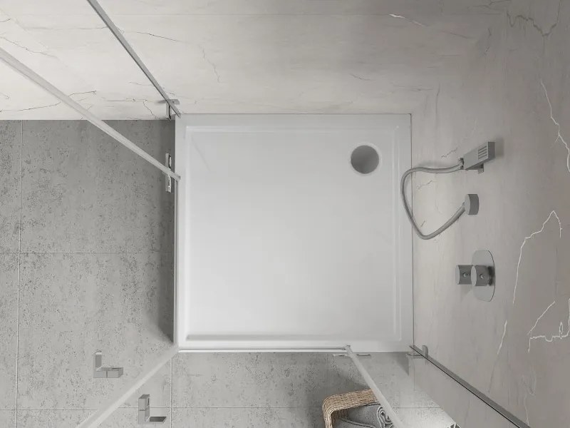 Mexen Flow+, čtvercová sprchová vanička 90 x 90 cm, bílá lesklá, 46S109090H