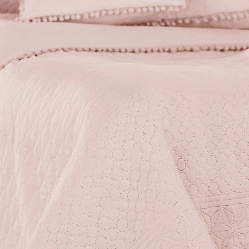 Přehoz na postel AmeliaHome Meadore V pudrově růžový