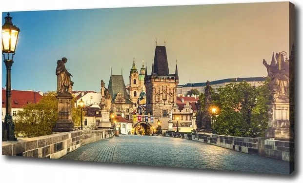 Fotoobraz obraz na plátně Most Praha Česká republika 140x70 cm