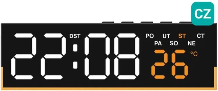 JVD Digitální budík do sítě s teploměrem a češtinou JVD SB113.3