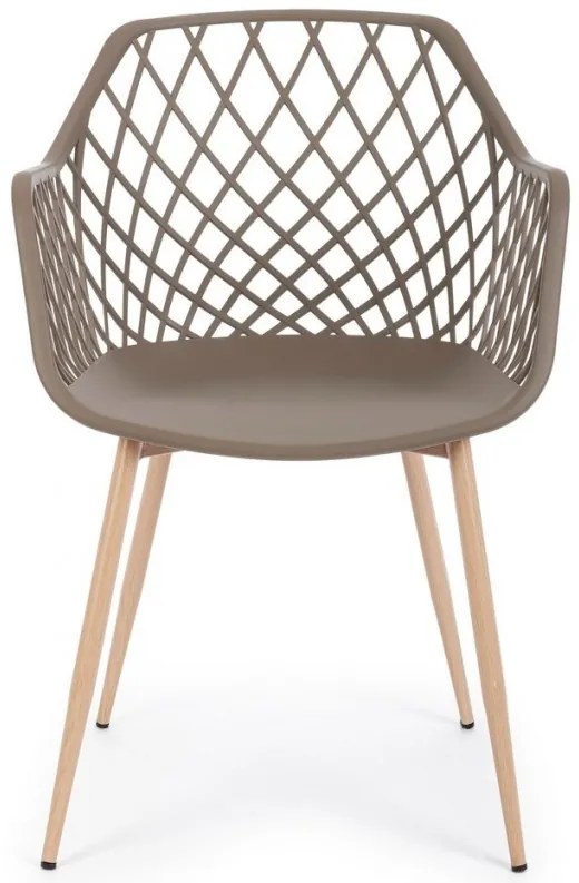 BIZZOTTO Plastová jídelní židle OPTIK taupe 0733415