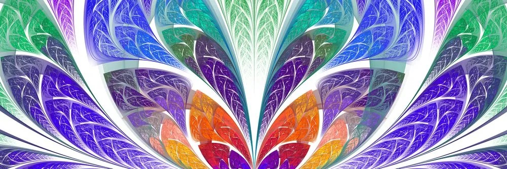 Obraz abstrakce barevného skla Varianta: 120x40