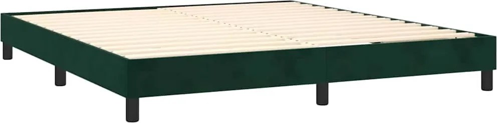 Box spring postel s matrací tmavě zelená 160x200 cm samet 3144342