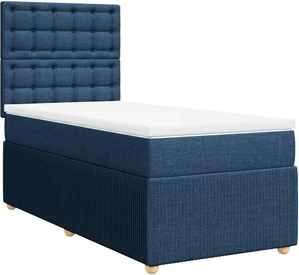 Box spring postel s matrací modrá 80x200 cm textil 3294203