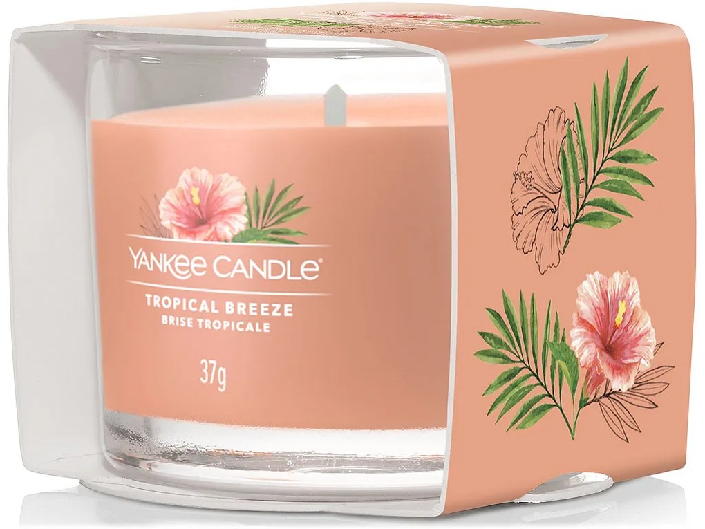 Yankee Candle –  votivní svíčka ve skle Tropical Breeze (Tropický vánek), 37 g