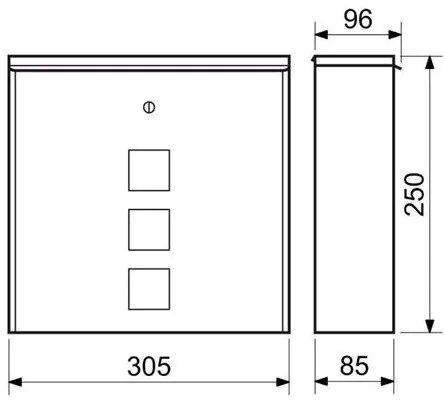 Nerezová poštovní schránka s okénky