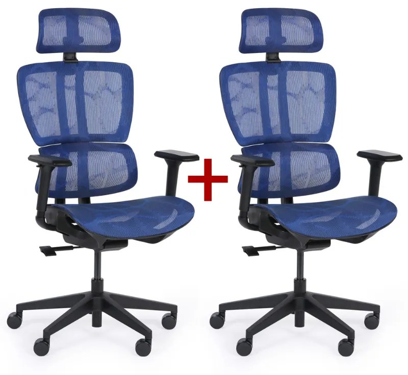 Kancelářská židle NICO 1+1 ZDARMA, modrá