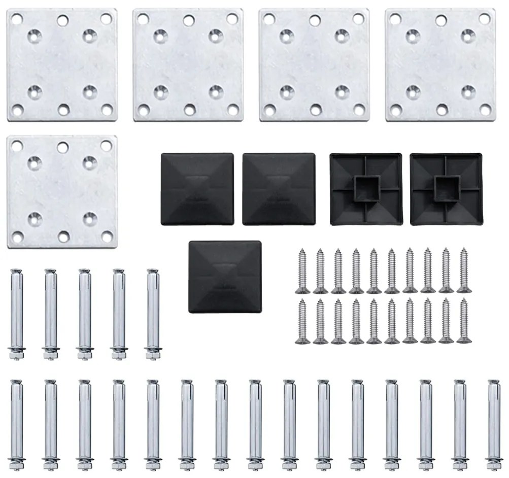vidaXL Marketos Zahradní plot WPC 699 x 146 cm černý