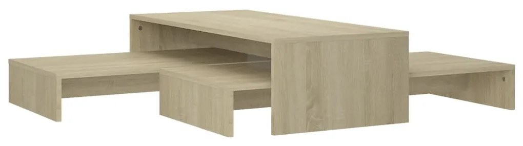 vidaXL Marketos Sada konferenčních stolků dub sonoma 100x100x26,5 cm kompozit