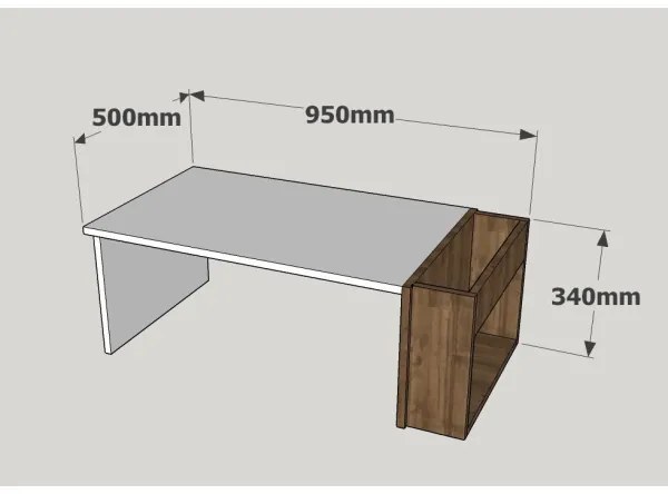 Konferenční stolek VIEW 34x95 cm bílá