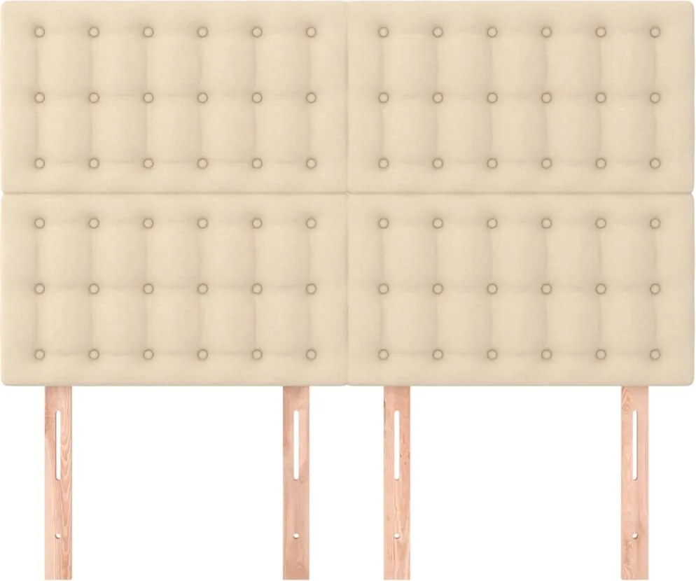 Čelo postele krémové 144x5x118/128 cm látkové 3116769