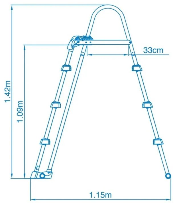 Schůdky k bazénům výška 0,91/1,07 m - bezpečnostní