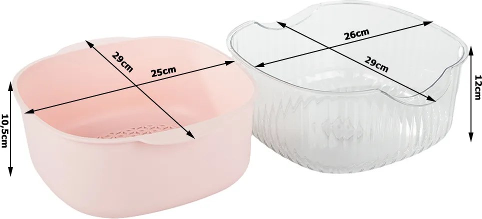 Verk Group Dvojitá miska na mytí ovoce cedník sítko koš sítko sítko