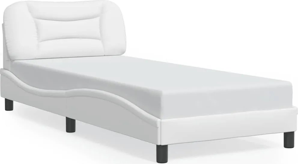 Rám postele bez matrace Hvar bílý 90x190 cm umělá kůže 3207968