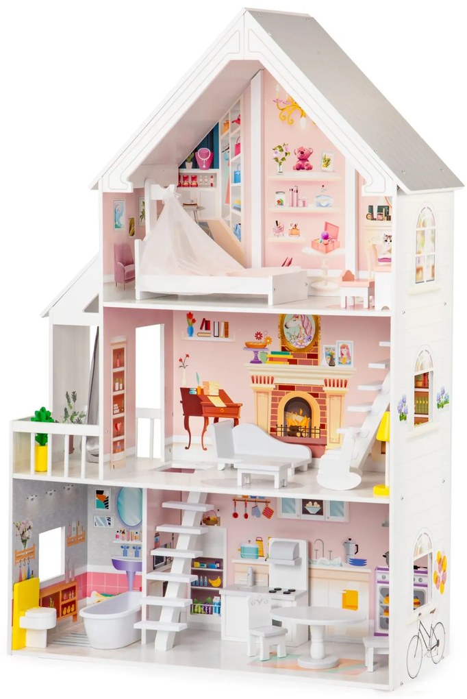Ecotoys domeček pro panenky xxl dolls residence s vybavením