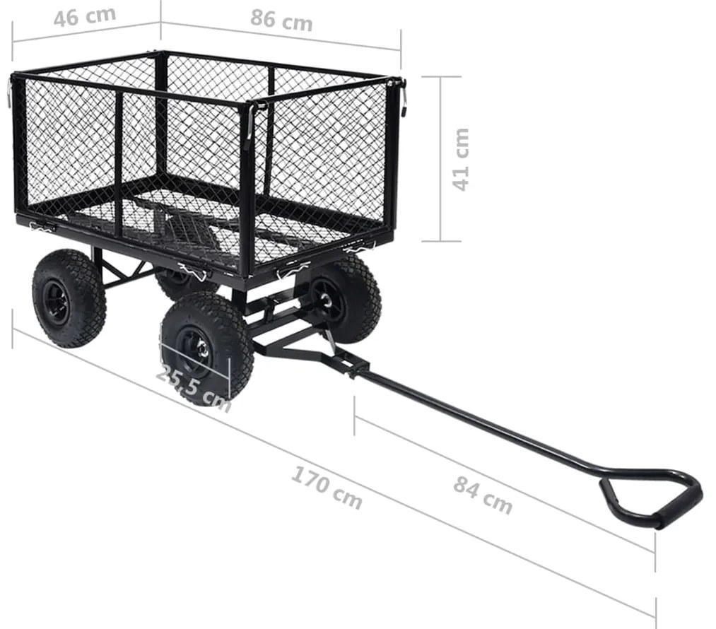 Zahradní ruční vozík černý 350 kg