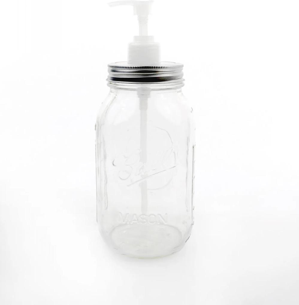Ball Plastová pumpička na mýdlo Ball, bílá barva, stříbrná barva, kov, plast