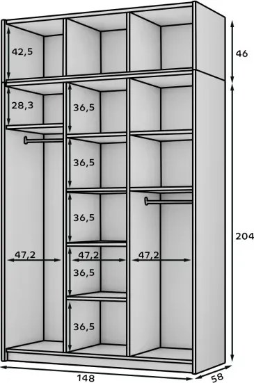 Bregma III skříň s nástavcem – otočná artisan (kód AB)