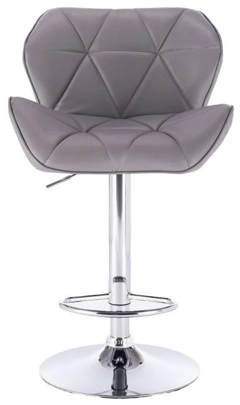 LuxuryForm DESIGN Barová židle MILANO na stříbrné kulaté podstavě - šedá