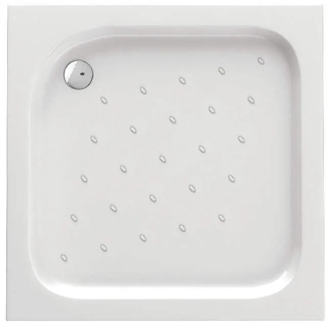 Deante Funkia, čtvercová akrylátová sprchová vanička 90x90x16 cm, hloubka 5cm, bílá, KTC_041B