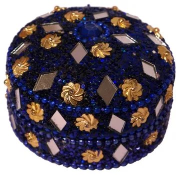 Šperkovnice malá modrá s květy
