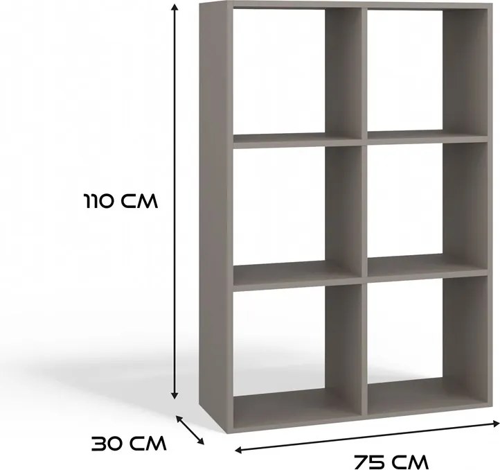 FALCO Regál Manja 2x3 šedá jíl