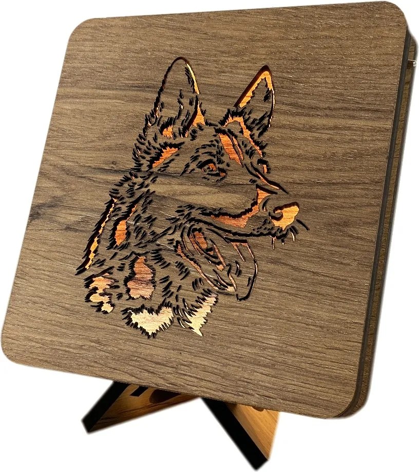 Li-Go "Německý ovčák" lampa 19x19 cm provedení povrchu: bříza