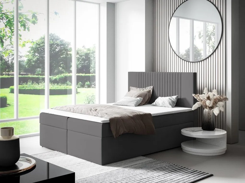 Eka Kontinentální čalouněná postel LINA - Trinity (90x200 cm) Barva látky Trinity: Béžová (Trinity 2304)